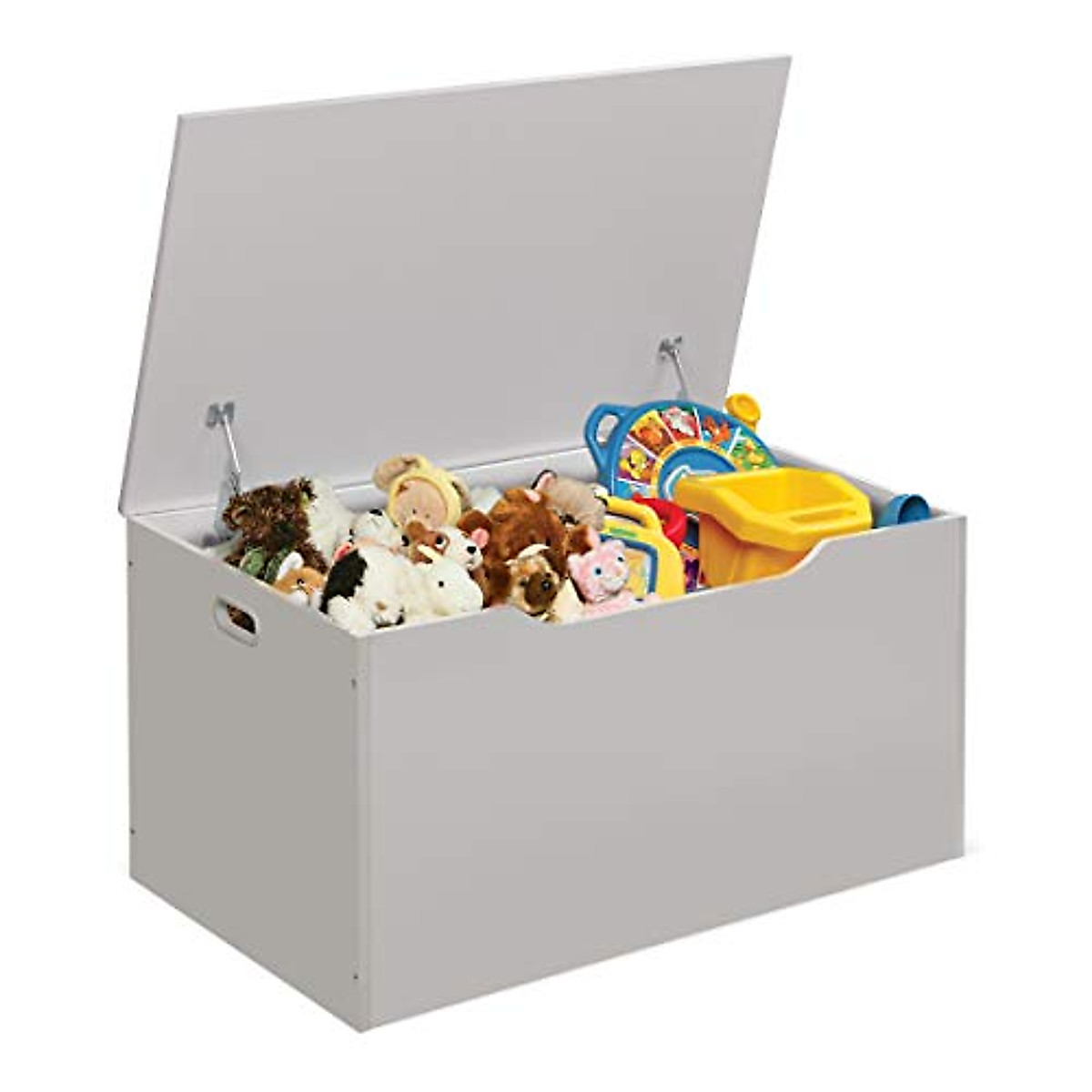 Badger Basket Flat Top Toy Box and Storage Bench for Kids, Playroom Storage, White