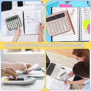 GUDTEKE Mechanical Switch Calculator, Pink Calculator Cute 12 Digit Large LCD Display Big Button Calculator Clear Standard for Daily and Basic Office,Automatic Sleep,with Battery