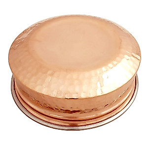 Prisha India Craft Stainless Steel Copper Handi Bowl for Serving Dishes, Serveware & Tableware | Capacity 300 ML, 1 No | Set of 2