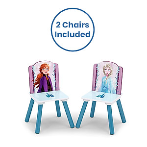 Delta Children Kids Table and Chair Set With Storage (2 Chairs Included) - Ideal for Arts & Crafts, Snack Time, Homeschooling, Homework & More, Disney Frozen II