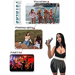 Fstrend Crystal Tassel Body Chains Rhinestone Fringe Skirts Belly Waist Hip Chain Rave Nightclub Jewelry Accessories for Women (Silver)