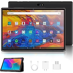 AOYODKG 2023 Upgraded Tablet 10", Android 10 Tablet with Keyboard 128G ROM Storage,4G Cellular Tablet with Sim Card Slot,Octa-Core 1.8Ghz Tablet 10.1 inch,13MP Dual Cameras,GPS Bluetooth WiFi Tablet