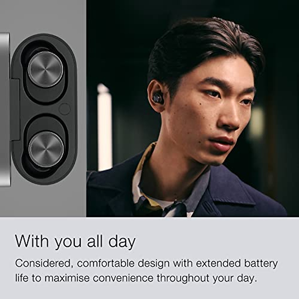 Bowers & Wilkins Pi7 S2 In-Ear True Wireless Earphones, Dual Hybrid Drivers, Qualcomm aptX Technology, Active Noise Cancellation, Works with Bowers and Wilkins App, Satin Black (2023 Model)