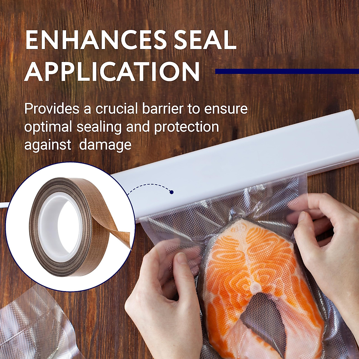 IMPRESA PTFE Tape/Teflon Tape for Vacuum, Hand and Impulse Sealers (1/2-inch x 30 feet) - Fits FoodSaver, Seal A Meal, Weston, Cabella's