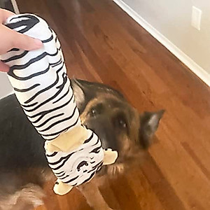 Jalousie 5 Pack Stuffingless Dog Squeaky Toys Dog No Stuffing Dog Toy - Medium Large Dogs Long Tail w/ Squeakers and Crinkle Paper