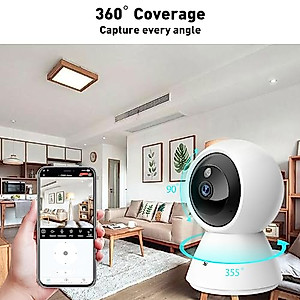 BJR 5ghz WiFi Security Cameras Indoor Pan/Tilt, 2K HD Pet Camera, Motion Detection for Baby Pet Monitor, Support for 5G/2.4G Wi-Fi, 2-Way Talk, Night Vision, Home Cam with 64G SD Card 2-Pack(CS991)