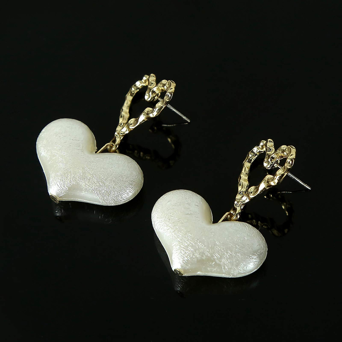 ADLSTIGH Heart Drop Earrings for Women, White Big Love Earring Jewelry Gift for Her, Mom and Friends + Gift Box For Free