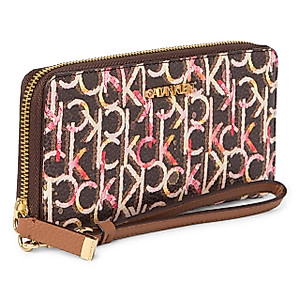 Calvin Klein Signature Zip Around Wallet Wristlet Clutch Bag