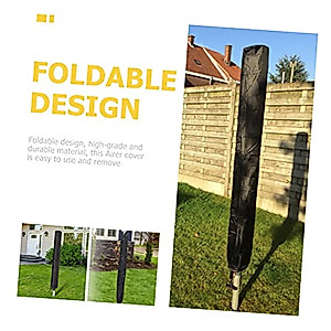 Cabilock Clothes Drying Rack Cover Clothing Drying Rack Outdoor Clothes Drying Rack Zipper Drying Rack Protection Rotary Washing Line Cover Clothes Dryer Rack Umbrella Cover 210d
