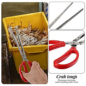 BESTonZON Grilling Tong Nabber Litter Trash Clamp Multi-Function Tool Mud Picker Live Household Steel Slip EEL Cooking Anti- Garden Grabber Long Home BBQ Multi- Reacher Portable Style Up