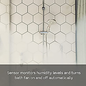 Leviton DHD05-1LW Dual Combination Humidity Sensor with Separate Light Switch, automate bathroom exhaust fan, air circulation, moisture control, ¼ HP, Single Pole/Single Pole, White