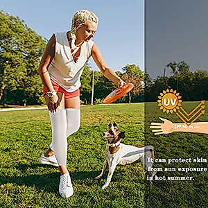 Skylety Compression Leg Sleeve Full Length Leg Sleeves Sports Cycling Leg Sleeves for Men Women, Running, Basketball (4 Pieces,Black and White,L)