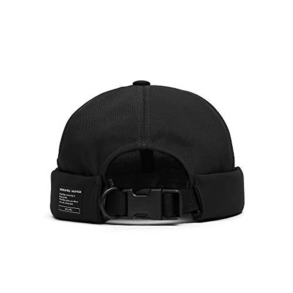 UNDERCONTROL Brimless Sailor Fisherman Leon Hat Rolled Cuff Harbour No Visor Miki Skull Docker Beanie Cap for Men & Women (BLACK)