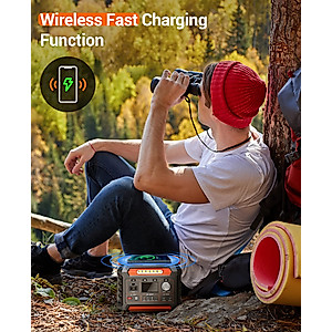 PROGENY 300W Portable Power Station, 299Wh/80818mAh Solar Generator, Regulated DC Output Backup Battery with Pass-Through Charging AC Outlet, Pure Sine Wave, LED Light Power Station for CPAP Camping