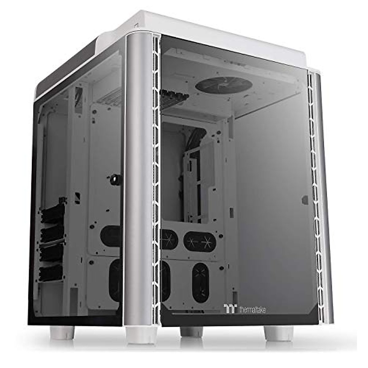 Thermaltake Level 20 HT Snow Edition 4 Tempered Glass Type-C Fully Modular E-ATX Full Tower Computer Chassis with 2 140mm Top Fan Pre-Installed CA-1P6-00F6WN-00