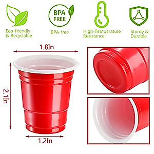 WUWEOT 700 Pack Red Plastic Shot Glasses, 2 Ounce Disposable Party Cups, Mini Tasting Cups Jello Shots Glasses for Serving Condiments, Snacks, Samples and Tastings