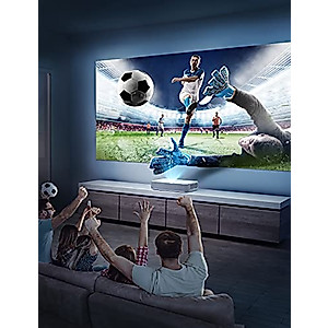 4K Ultra Short Throw Laser TV Home Theatre Projector, 2500 ANSI Lumens,HDR10, Built-in Harman Kardon Soundbar, Ultra HD Smart Laser Projector for Movies&Video&Gaming, Easy Installation