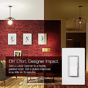 Lutron Diva LED+ Dimmer Switch for Dimmable LED, Halogen and Incandescent Bulbs, 150W/Single-Pole or 3-Way, Light Almond (2-Pack)