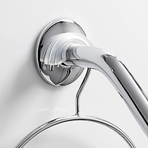 mDesign Steel Metal Curved Bathroom/Shower Caddy, Hanging Storage Organizer for Shampoo and Conditioner Bottles - 2-Tier Rack with Baskets - Holder for Soap, Body Wash, Concerto Collection, Chrome