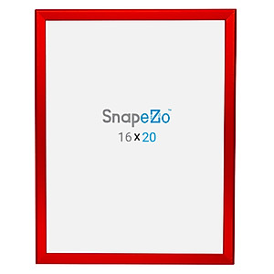 SnapeZo Photo Frame 16x20, Red, 1.25 Inch Aluminum Profile, Front-Loading Snap Frame, Wall Mounting, Professional Series