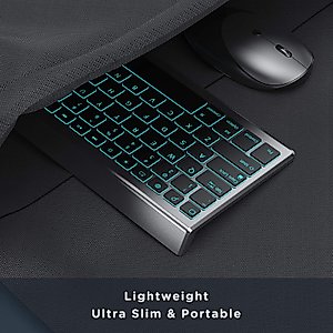 Keyboard and Mouse for iPad, iPhone, Wireless Bluetooth Backlit Keyboard and Mice for iPad 10.2 2019, 2020, iPad Air 4, iPad Pro 11, 12.9 in, iPhone 8, iPhone 11, ect, Space Gray