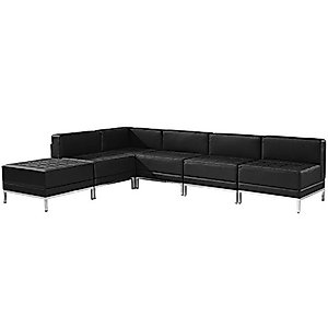Flash Furniture HERCULES Imagination Series Black LeatherSoft Sectional Configuration, 6 Pieces