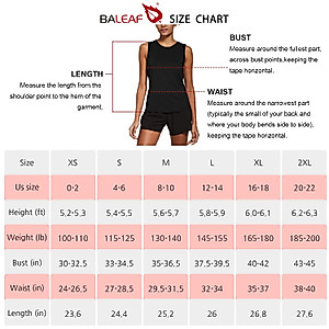 BALEAF Workout Tank Tops for Women Sleeveless Running Shirts Activewear Gym Yoga Tops Black Size L