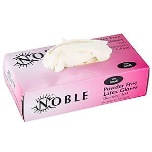 Noble 4.5 Mil Thick Powder-Free Disposable Latex Gloves For Food Service, 100-Pack, Small