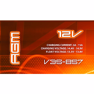 VMAXTANKS V35-857 12 Volt 35AH AGM Marine Deep Cycle Battery for Watersnake FWTCS30TH-30 Tracer Transom Mount Trolling Motor with 30-Pound Thrust (12V 35AH, GROUP U1, 7.7"x 5"x 6.1")