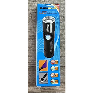 DARKBEAM UV Light Rechargeable USB Flashlight 395nm Blacklight Ultraviolet Wood's Lamp LED Portable Mini Handheld Pocket Torch Detector for Dog Urine Pet Stains Anti-counterfeiting, Resin Curing