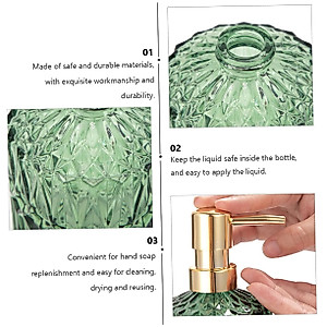 Cabilock 1pc Glass Bottle Lotion Dispenser Pump Shower Dispenser Makeup Bottle Sink Soap Dispenser Glass Lotion Dispenser Empty Shower Bottle Soap Lotion Bottle Hand Diamond Travel Round