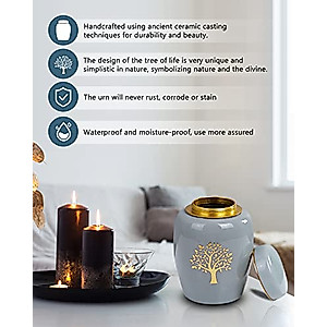 Medium Urns for Human Ashes,Beautiful Ceramic Tree of Life Cremation Urn,Keepsake Urns for Human Ashes,for Sharing Adult or Baby Urns for Ashes,Pet Urn.