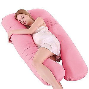 BOSONS U Shaped Pregnancy Pillow, Soft Support Pregnancy Pillows Full Body Maternity Pillow with Removable Cover, Sleeping Pillow for Pregnant Women and Side Sleepers.