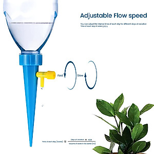 eusbon 18PCS Plant Self-Water Spikes Watering Devices, Adjustable Watering System with Control Valve Switch for Indoor Outdoor Plants Vegetables