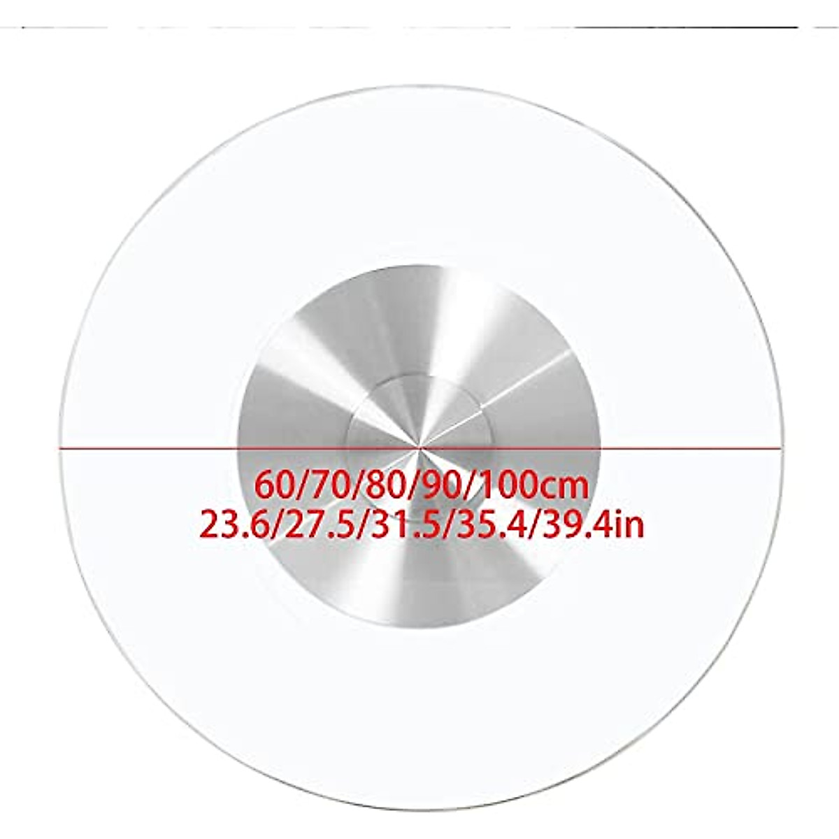 Lazy Susan Turntable, Tempered Glass Round Rotating Tray For Kitchen Dining Table, With Aluminum Alloy Base, Smoothly Spins (Color : Transparent, Size : 60cm)