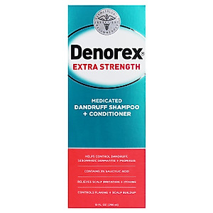 Denorex Extra Strength Anti Dandruff Shampoo & Conditioner Treatment, 3% Salicylic Acid Helps Relieve Moderate Symptoms of Dandruff, Seborrheic Dermatitis & Psoriasis, 10oz