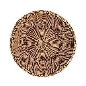 KOVOT Poly-Wicker Round Basket - 10.5"D x 4"H Woven Polypropylene (1)