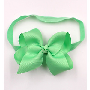 CÉLLOT Baby Girls Headbands Grosgrain Ribbon 4.5" Hair Bows Headband Big Bow Hair Bands for Toddler Pack of 40