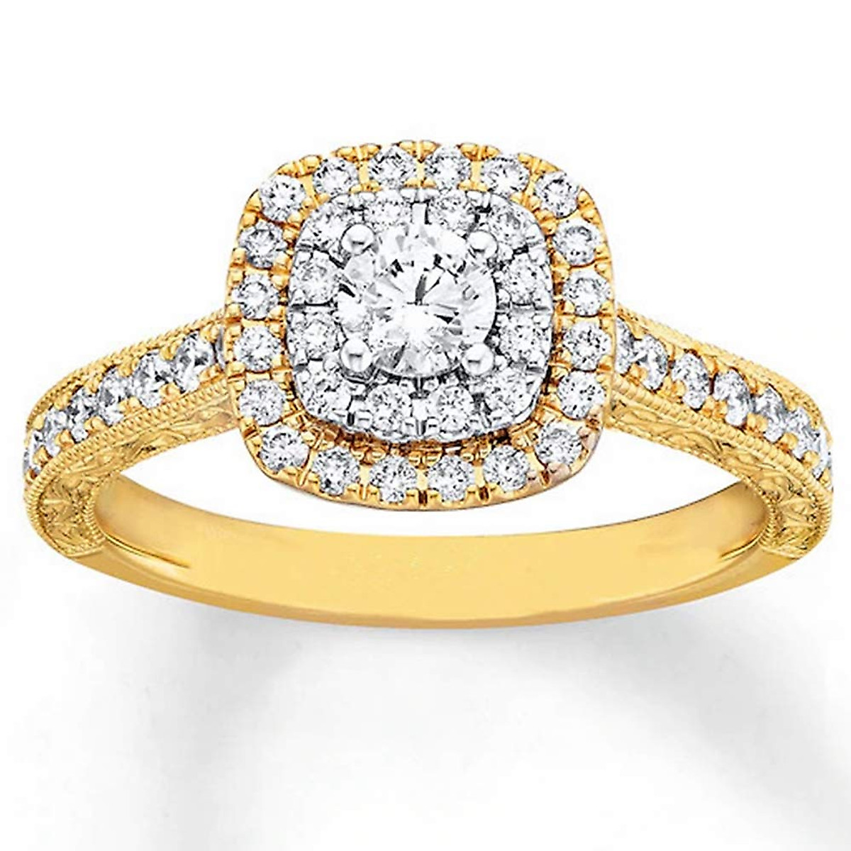 Aihpos Halo Engagement Rings for Women 1.25 Carat(ctw) Moissanite Wedding Rings 925 Sterling Silver 10K 14K 18K Gold Promise Anniversary Rings for Women with Free Text Engraving (14K Gold)