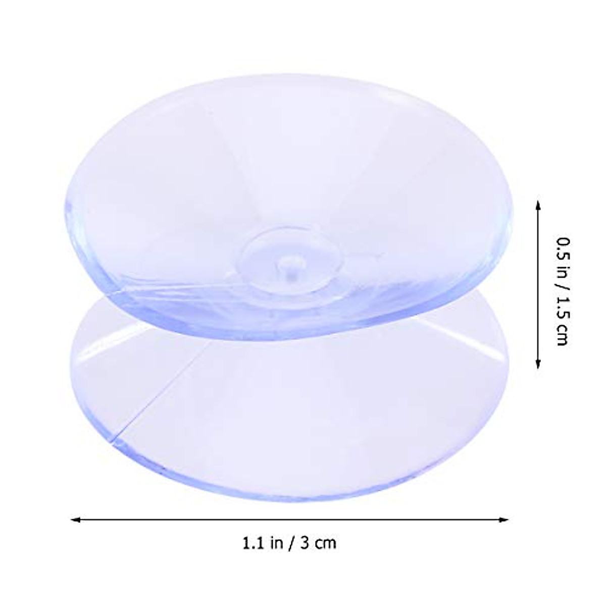 STOBOK 12 Pcs Transparent Double-Sided Suction Cups for Glass Silicone Suckers Pads Without Hooks 10 x 30mm