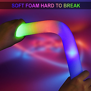 LifBetter 42 Pcs Glow Sticks Bulk- LED Foam Sticks in The Dark with 3 Modes Flashing Led Foam Multicolor Batons Light up Party Favors for Birthdays, Weddings, Concerts, Festivals