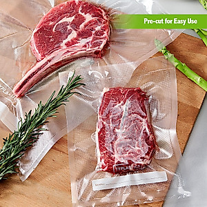 TYPLASTICS Vacuum Sealer Bags, Set of 150 Pre-Cut, Quart and Gallon, for Food Saver, Airtight Vac Storage, Meal Prep