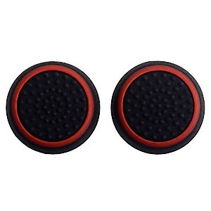 Gametown® 2 Silicone Thumb Grip Stick Cover Caps For Sony PS4 PS3 PS2 Xbox 360 Xbox one Analog Controller Black with Red Edge