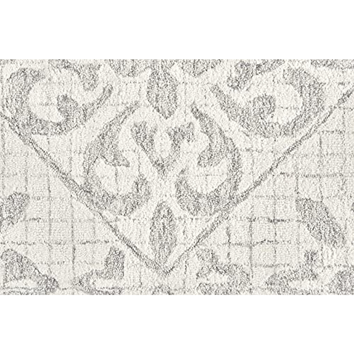 Feizy Rugs - Rhett Geometric Lattice Print Rug, Ivory/Wolf Gray, 8ft x 10ft Area Rug