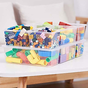 Chemlliy Clear Large Solutions Box with Cover, Art & Craft Organizer with 5 Dividers, Plastic Storage Case for Convenient and Versatile Storage, Ideal for Various Craft Supplies, 1 Pack