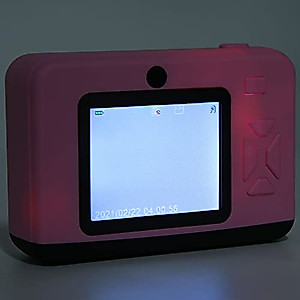 Jeanoko Anti‑Drop Children Camera, Anti‑Drop 20MP HD Camera 2.0in IPS Screen with Large Capacity Battery for Home(Pink)