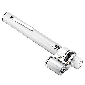 Mini 100X Microscope Kids Pocket Microscope Pen with Built in LED Light 100X Mini LED Magnifier Microscope Jewelers Loupe