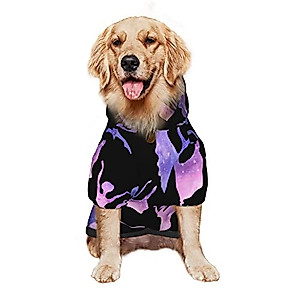 Large Dog Hoodie Ballet-Dance-Galaxy Pet Clothes Sweater with Hat Soft Cat Outfit Coat Large