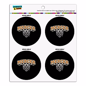 Mercer University Secondary Logo Refrigerator Fridge Locker Vinyl Circle Magnet Set