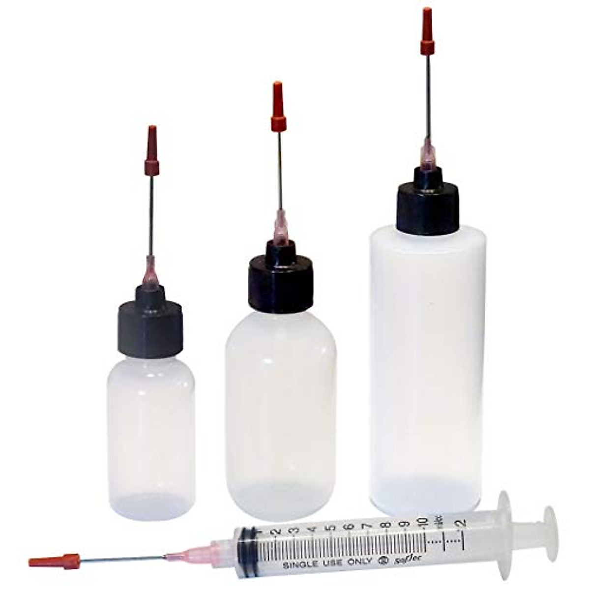 Liberty Products Plastic Squeeze Bottles 1oz, 2oz, 4oz, and 10ML all 1.5" Stainless Applicators